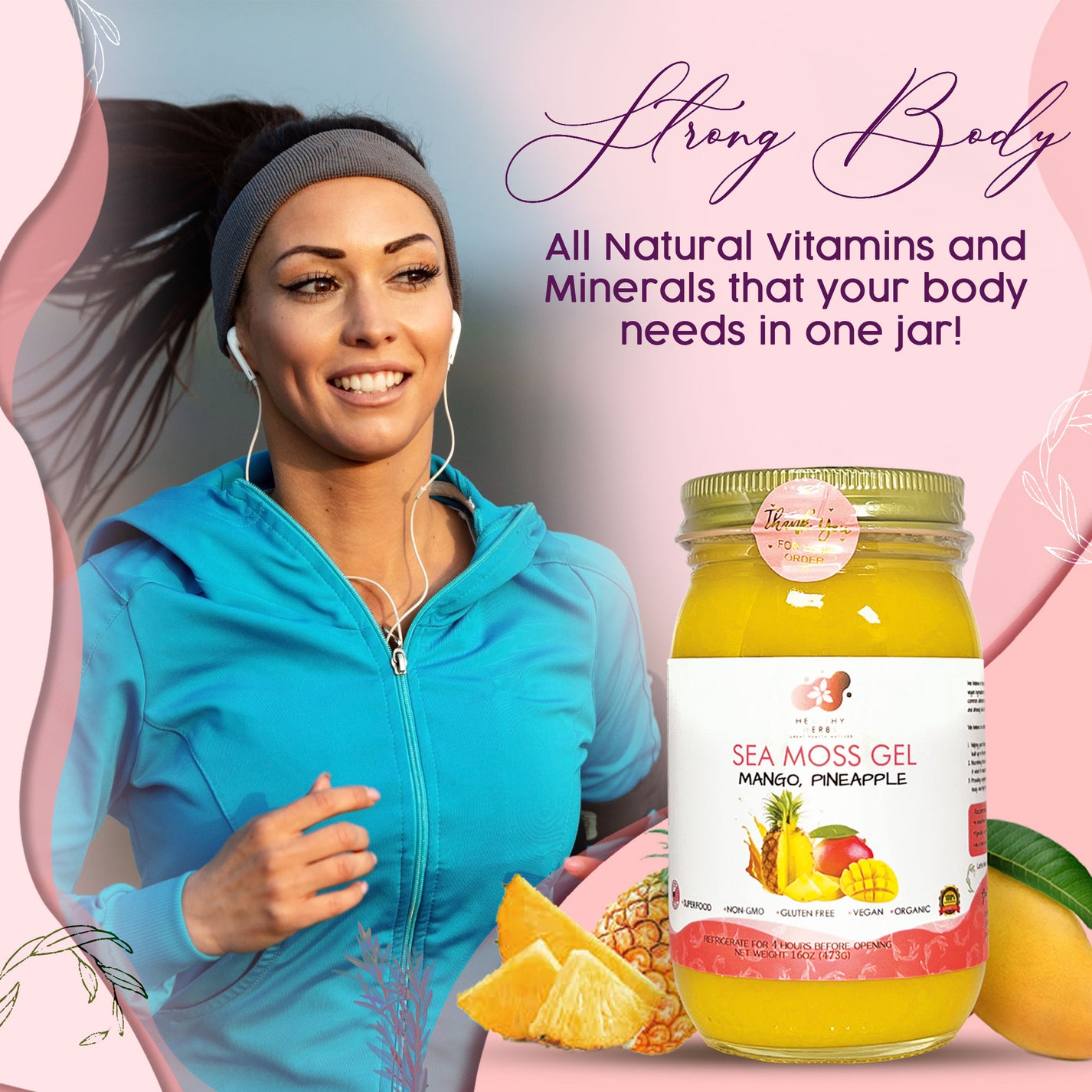 Mango Pineapple Sea Moss Gel (16oz) | Healthy Herbs Store